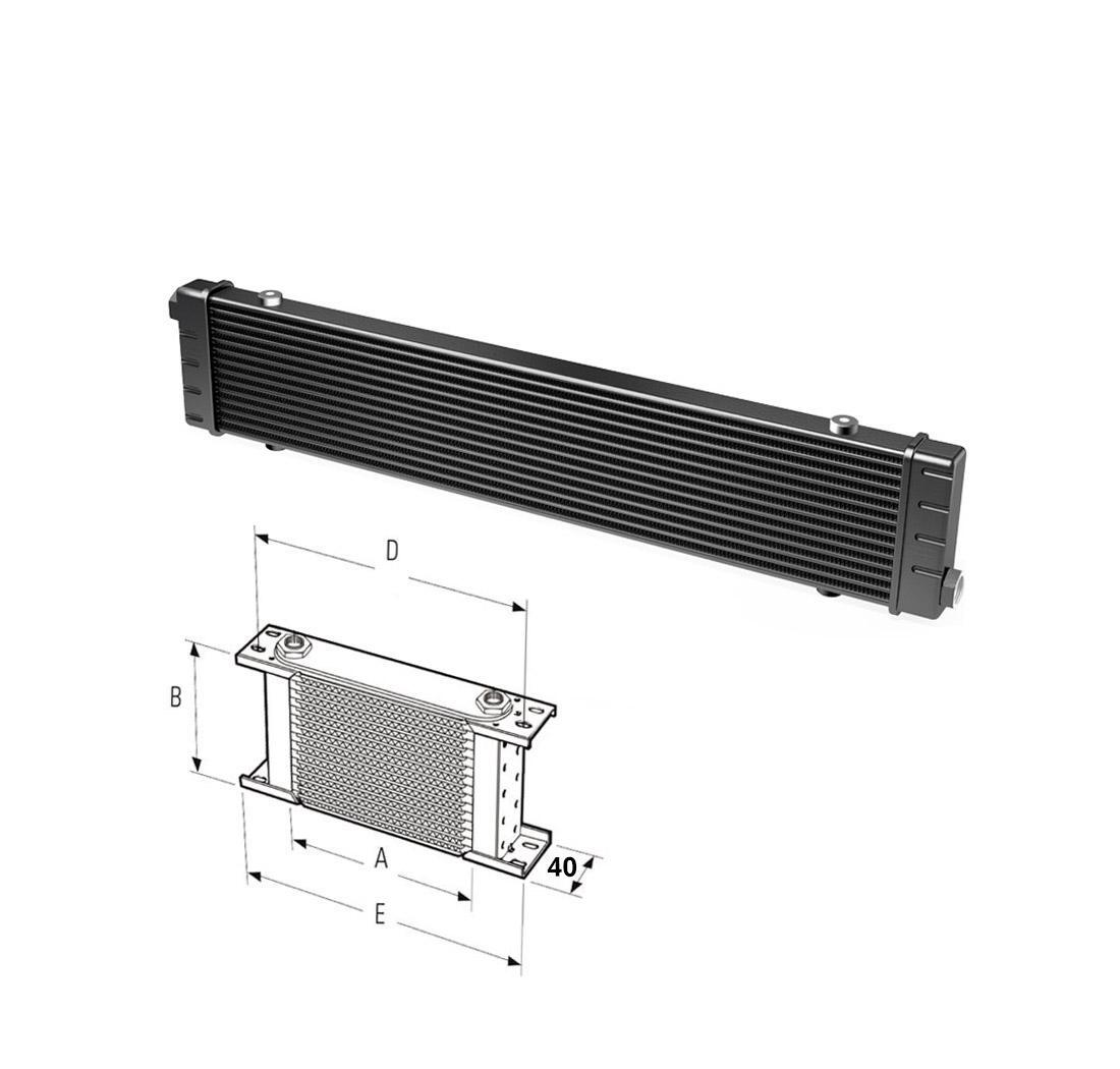 Radiateur racing à l'huile SLIM Setrab 250-6 Rangées - M22